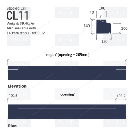 Stooled Cill CL11 – Cills & Heads Online