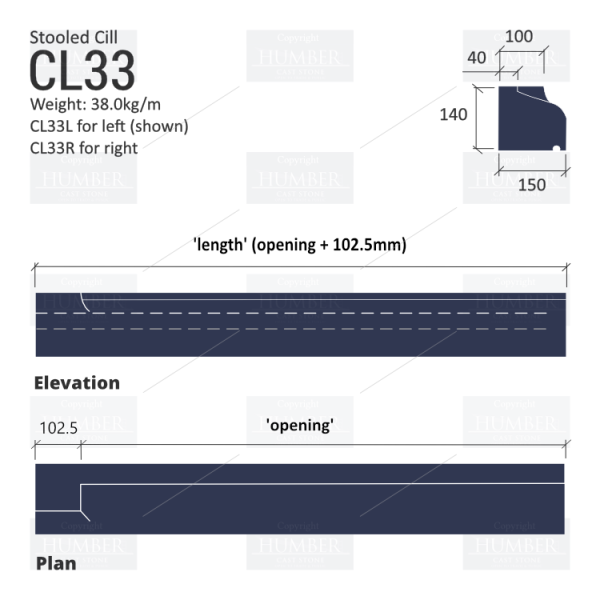 Stooled Cill CL08 – Cills & Heads Online